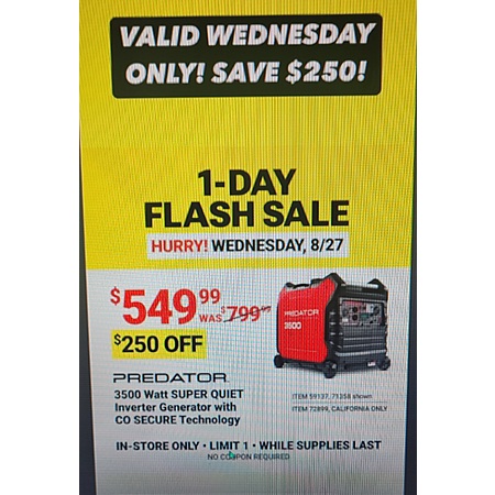 PREDATOR 3500 Watt SUPER QUIET Inverter Generator with CO SECURE ...