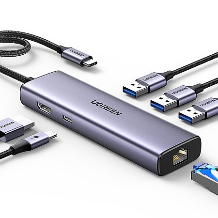 UGREEN PC Accessories: 6-in-1 100W PD USB-C HDMI + Gigabit Ethernet ...