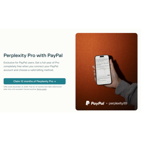 Perplexity AI Pro - 1 Year Free with Paypal Login - 2025-12-03
