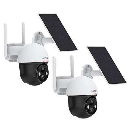 2-Pack DEKCO Outdoor Solar 360-Degree Security Camera w/ WiFi & Motion ...