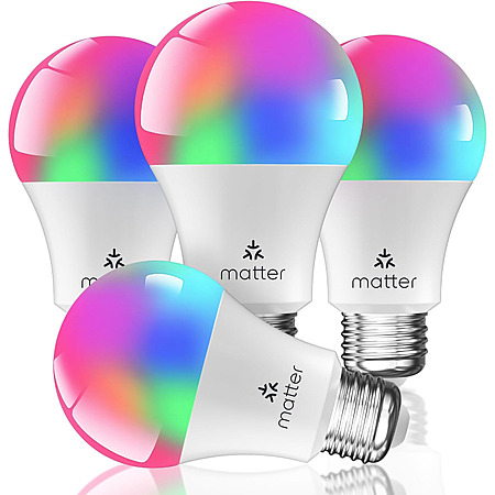 4-Pack PARTPHONER Matter LED A19 E26 800LM Smart Light Bulb $14.99 ...