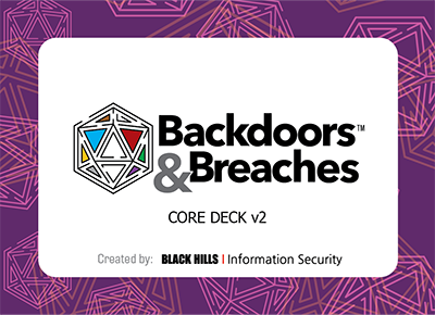 Backdoors & Breaches, an Incident Response Card Game