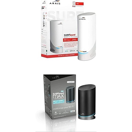 Arris Surfboard Modem + AX Mesh Ready Router Bundle: ARRIS Surfboard ...