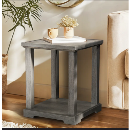 Wood Rectangular End Table with Lower Shelf $30 + Free Shipping