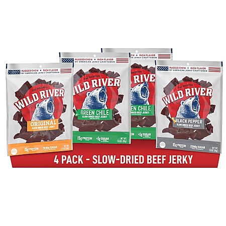 Wild River Beef Jerky Variety Pack, 3.5 oz (4-Pack) - $20.81 w/ SS ...