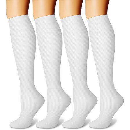 CHARMKING Compression Socks for Women and Men (4 Pairs) 15-20 mmHg $12. ...