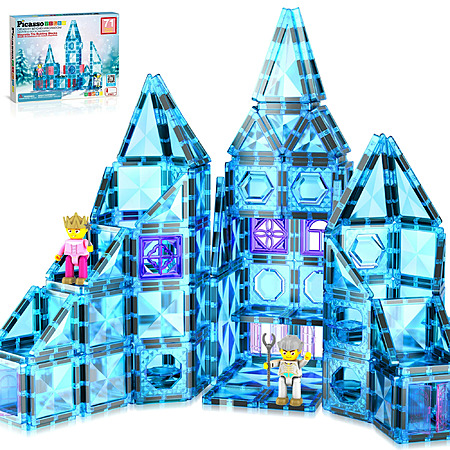 PicassoTiles Mini Magnetic Tiles for Kids, 71 pcs (Blue) & More at ...
