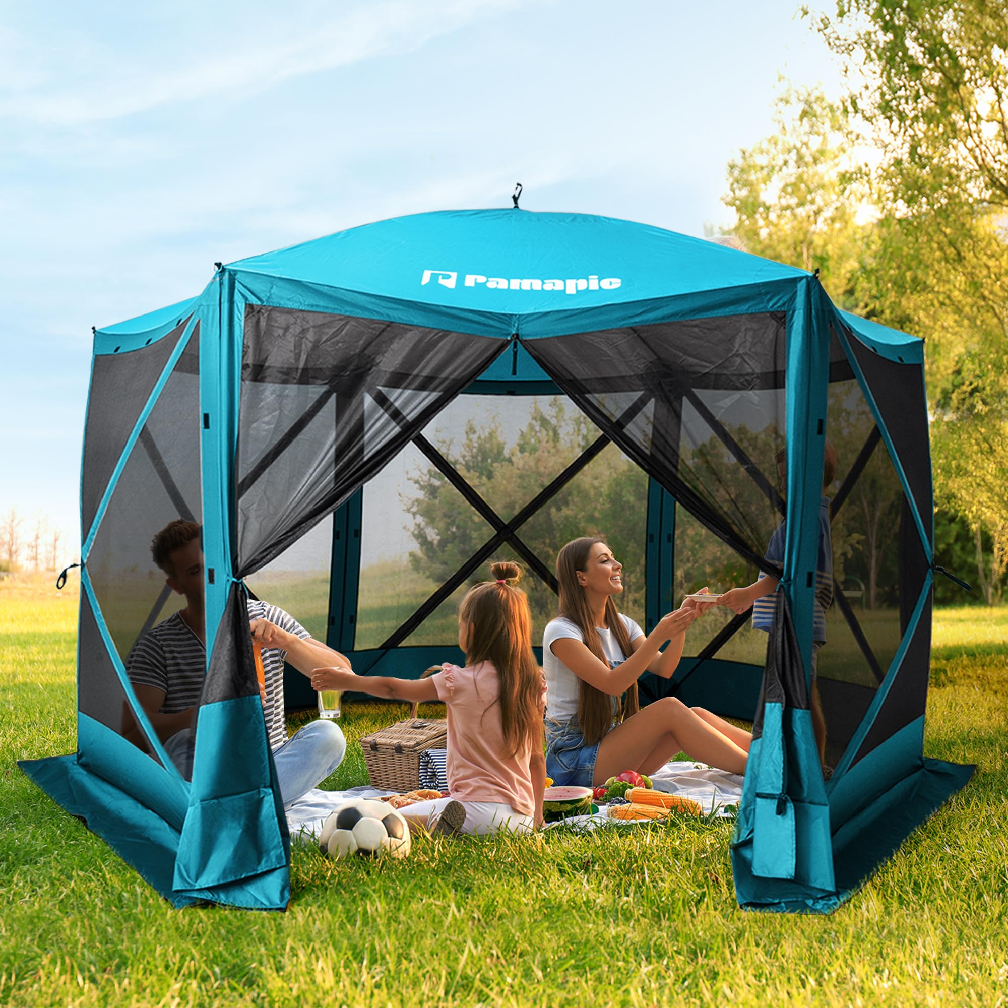 Pamapic 12 x 12 Foot Camping Portable Outdoor Pop-up Gazebo, Outdoor ...