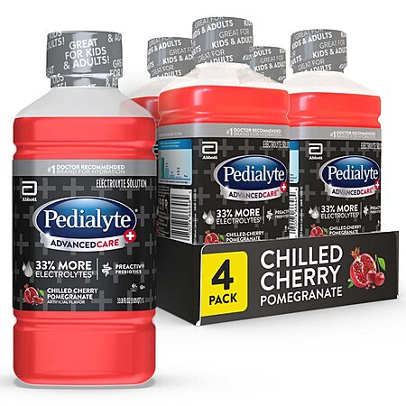 $13.5: 4-Pack Pedialyte AdvancedCare Plus Electrolyte Hydration Drink ...