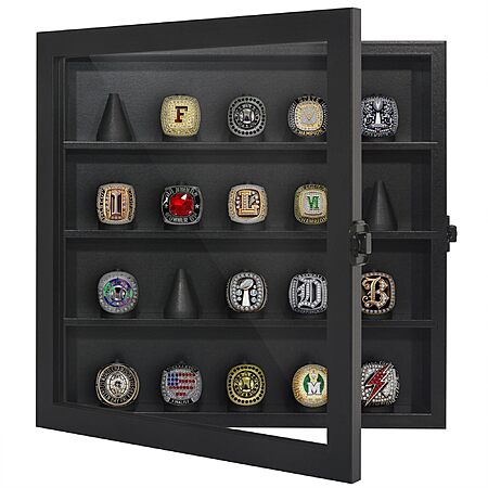 $11.49*:Americanflat 12x12 Championship Ring Display Case with Lock and ...