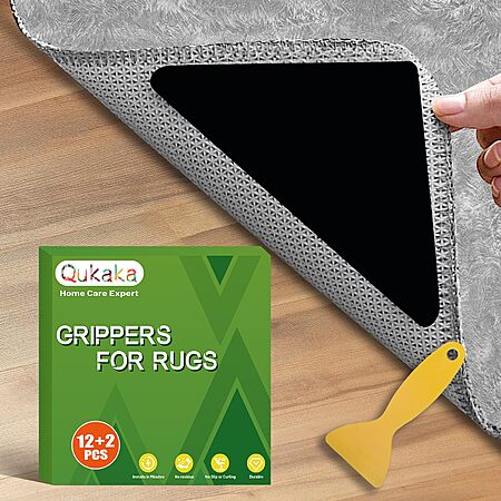 14-Piece Qukaka Non Skid Rug Backing for Hardwood & Tile Floors - 2026 ...