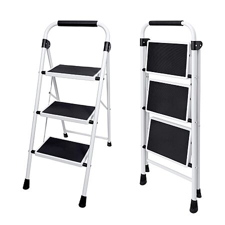 $27.99*:DUMOS Step Ladder, 3 Sturdy Step Stool with Anti-Slip Pedal ...