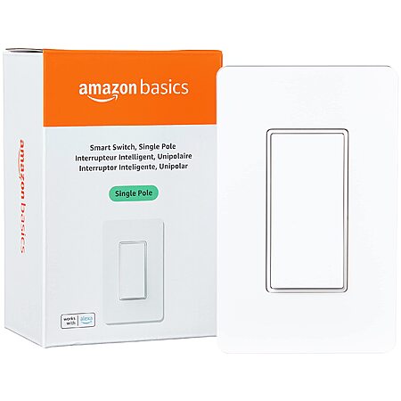 $11.33*:Amazon Basics Smart Switch, Single Pole, Works with Alexa Only ...