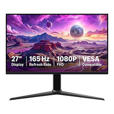 $93.89: Amazon Basics 27 inch Gaming Monitor, FHD 1080P, 165Hz Refresh ...