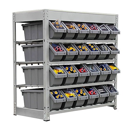 $172.49: KING'S RACK Gray 4-Tier Botless Bin Storage System Garage ...