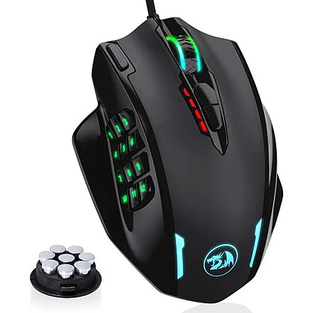 Redragon M908 Impact RGB LED MMO Wired Gaming Mouse w/ 12 Side Buttons ...