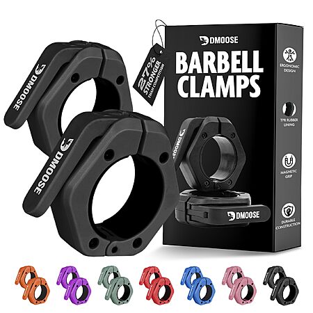 [AC] 2-Ct 2" DMoose Olympic Barbell Clamps w/ Anti-Slip TPR Grip $10.72 ...