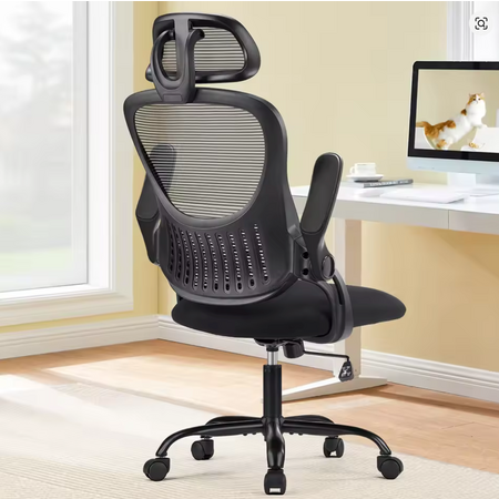 JHK Ergonomic Mesh Office Chair w/ Flip-up Arms & Adjustable Headrest ...
