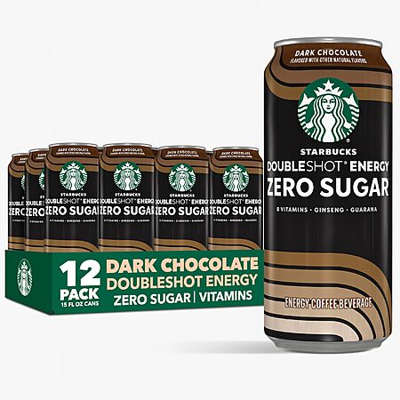 12-Pack 15-Ounce Starbucks Doubleshot Zero Sugar Coffee Energy Drink ...