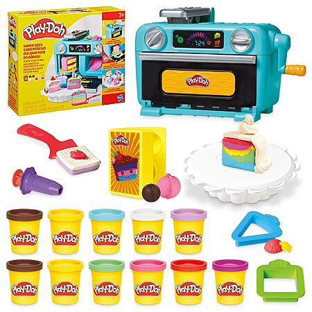 Play-Doh Super Slice Cake Playset, Toy Oven with Play Kitchen ...