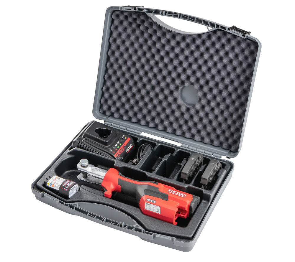 Ridgid RP 115 Mini Press Tool Battery Kit with Pro-press Copper/SS Jaws ...