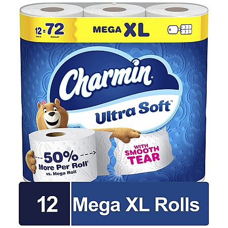 2x 12-Pk Charmin Mega XL Toilet Paper + 1x 6-Pk Bounty Paper Towels ...