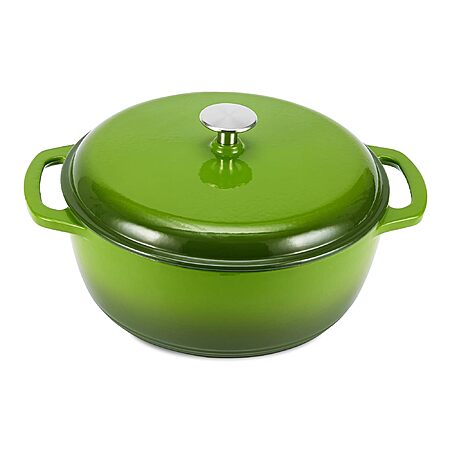 Amazon Basics Enameled Cast Iron Dutch Oven Pot, 7.3-Quart, Green $42 ...