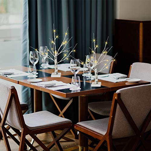 Bolylight Lighted Birch Tree Warm White Light Up Birch Tree Tabletop ...