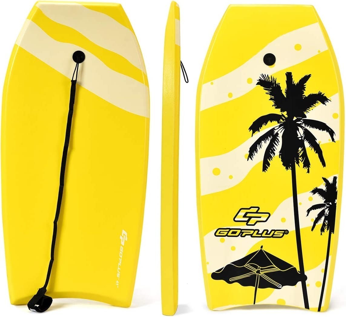 41" Boogie Board Body Board for Beach w/ Leash & Adjustable Wrist Rope ...