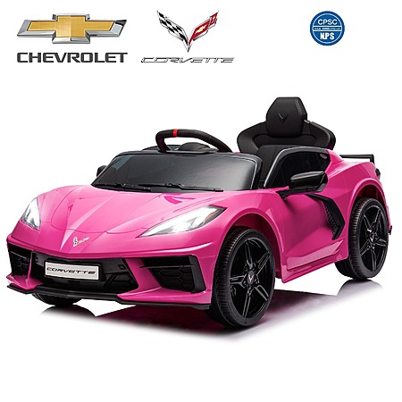 FUNTOK 12V Battery Powered Chevrolet Corvette C8 Kids Ride on Car w ...
