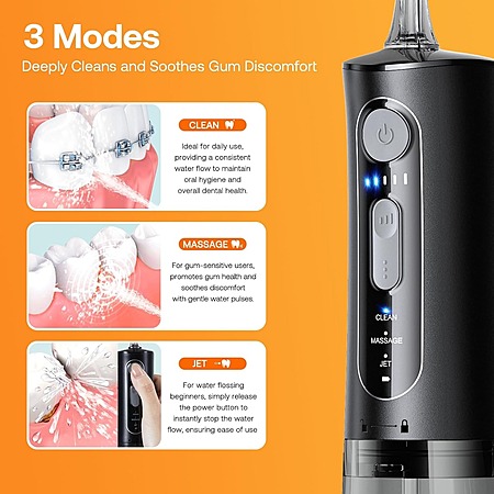 Bitvae C5 Cordless Oral Irrigator Portable Water Flosser (Black)