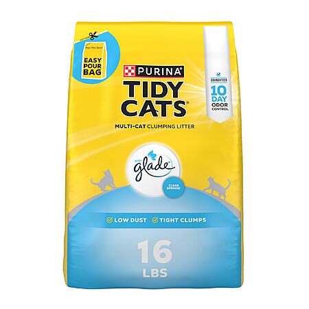 16lb Purina Tidy Cats Clumping Multi Cat Litter (Glade Clear Springs ...
