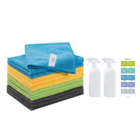 12-Pack 12" x 16" Click Clean Microfiber Cleaning Cloths w/ 2x Reusable ...
