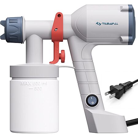 Tilswall Dreamer400 Ultra-Light Electric Paint Spray Gun w/ 2 Nozzles ...