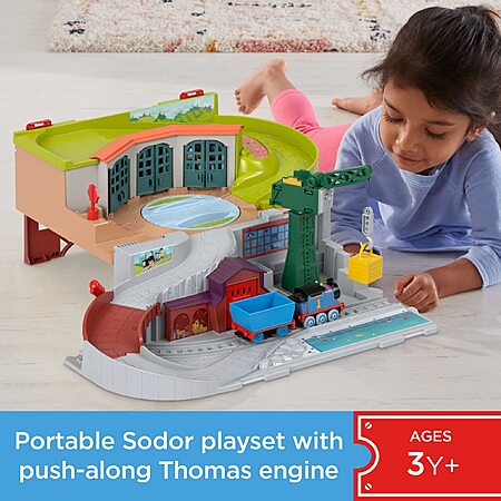 Thomas & Friends Fisher-Price Portable Sodor Train Set w/ Push-Along ...