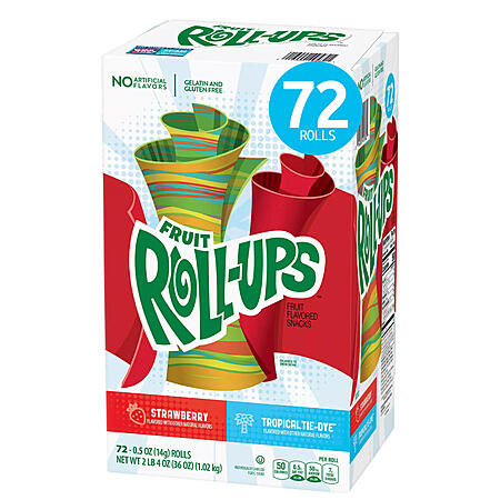 Sam's Club Members: 72-Count 0.5-Oz Fruit Roll-Ups Fruit Snacks Variety ...