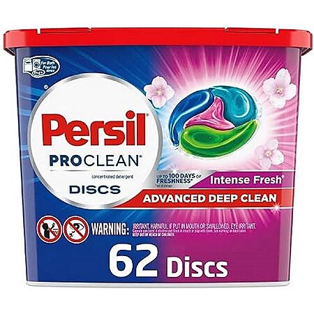 62-Count Persil ProClean Discs HE Laundry Detergent Soap Pacs (Intense ...