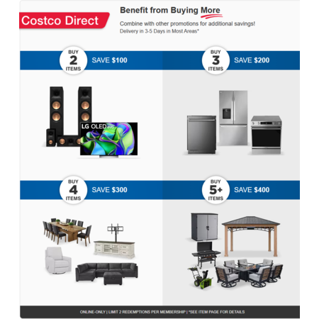 Costco Wholesale: Costco Direct Items Buy 2 Save $100, Buy 3 Save $200 ...