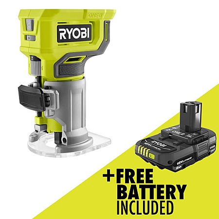 Ryobi One+ 18V Cordless Compact Fixed Base Router w/ 2Ah Battery - 2024 ...