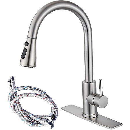 zenph Stainless Steel Pull Out Kitchen Sink Faucet (Brushed Nickel) $12 ...