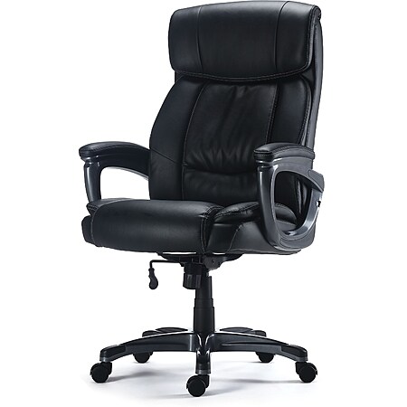 Staples Lockland Bonded Leather Big & Tall Managers Chair (Black, 400 ...