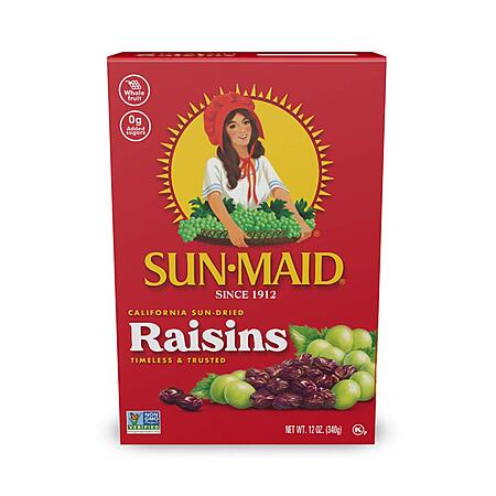 12-Oz Sun-Maid California Sun-Dried Sharing-Size Raisins Box $2 w/ S&S ...