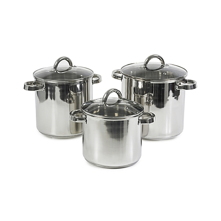 3-Piece Sedona Kitchen Stainless Steel Stock Pot Set $38.60 & More ...