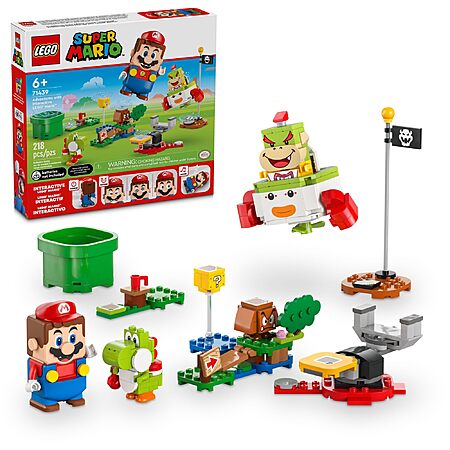 218-Piece LEGO Super Mario Adventures with Interactive Mario & Bowser ...