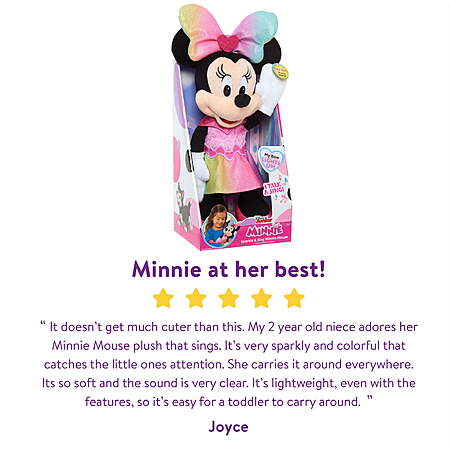 Disney Junior Minnie Mouse Sparkle and Sing Minnie Mouse, Large 13 Inch ...