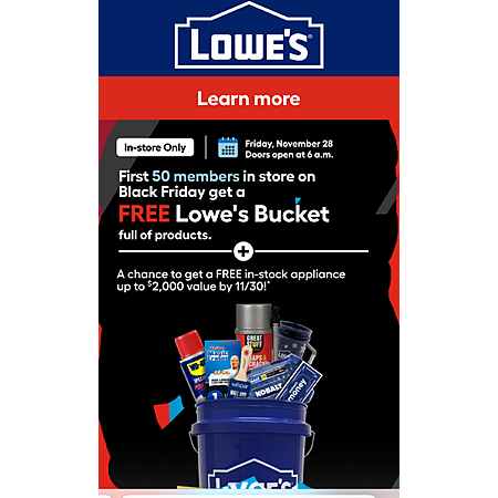 Lowes Black Friday Bucket Giveaway - 2025-11-25
