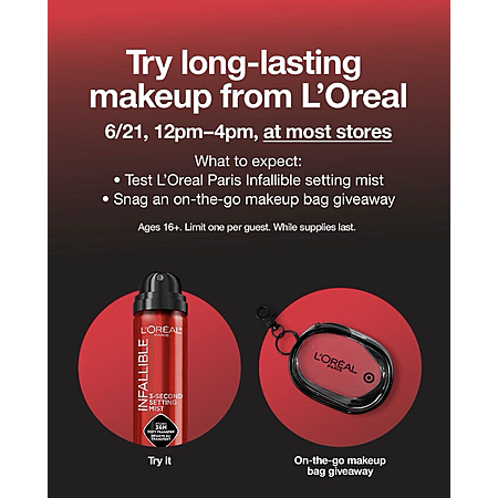 Target Store Event: June 21 L'oreal Makeup Bag Giveaway - 2026-06-15