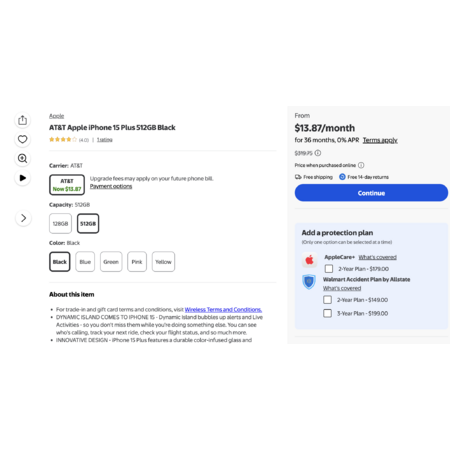 WM | ATT Iphone 15 plus 512GB - $499 | Postpaid account only | existing or new account - 2025-09-20