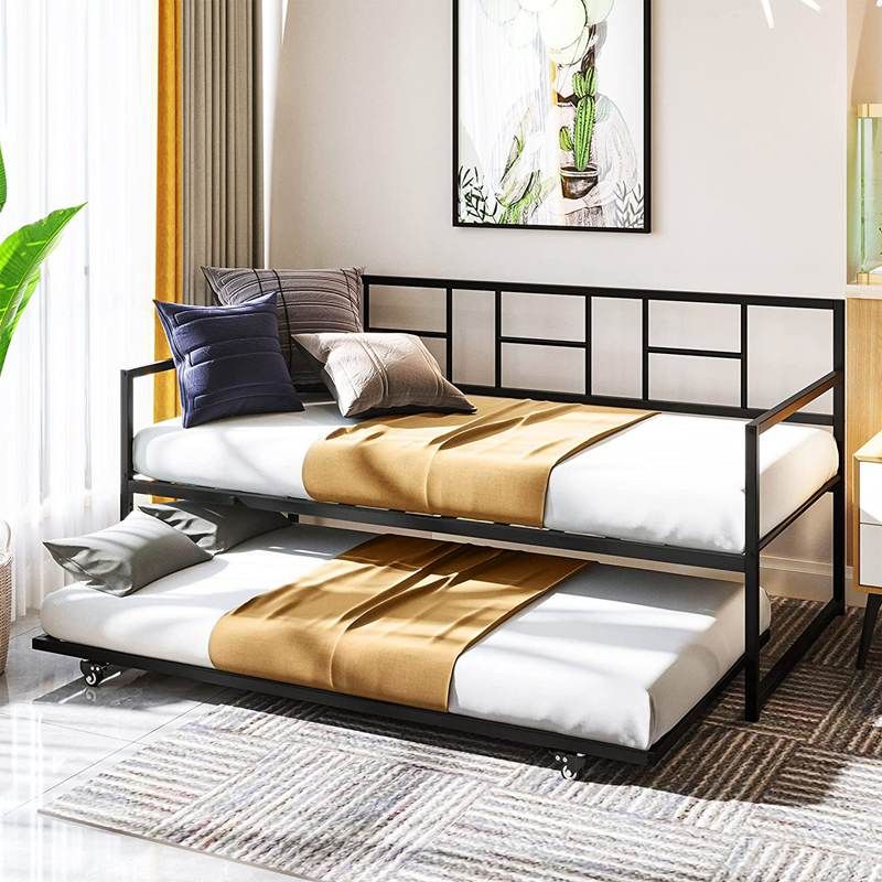 Yitahome Twin Metal Adjustable Height Daybed w/ Trundle (White or Black) $105 + Free Shipping