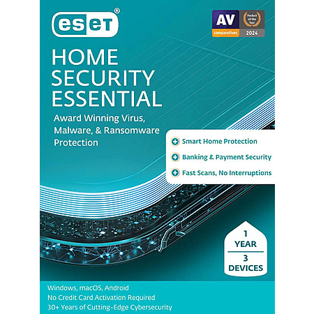 1-Year ESET Home Security Essential (3 Devices, Digital Download) - 2025-11-20